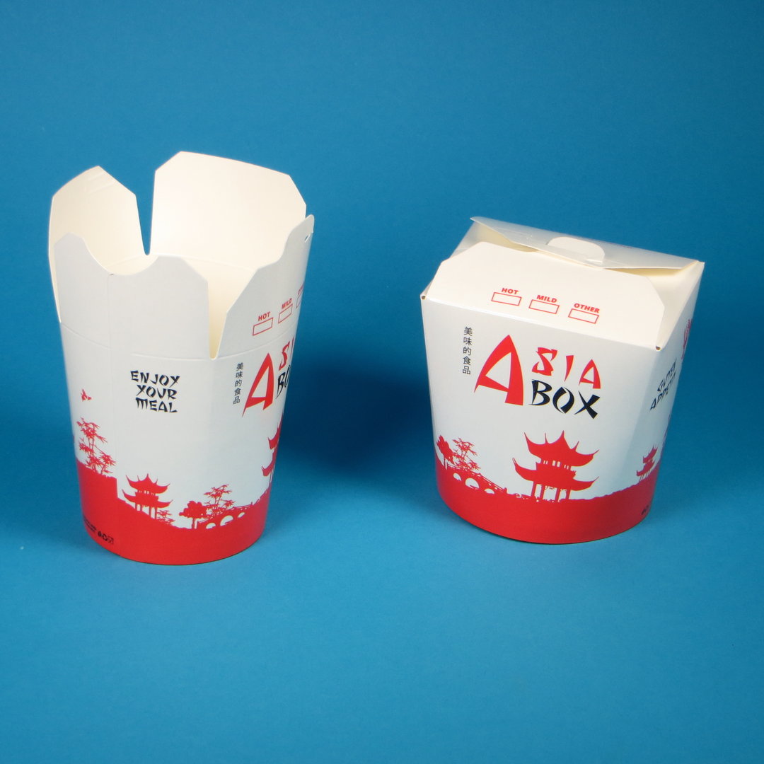 Moderne Asia Snackbox "Asia Box" weiß rot 500St. versch. Größen