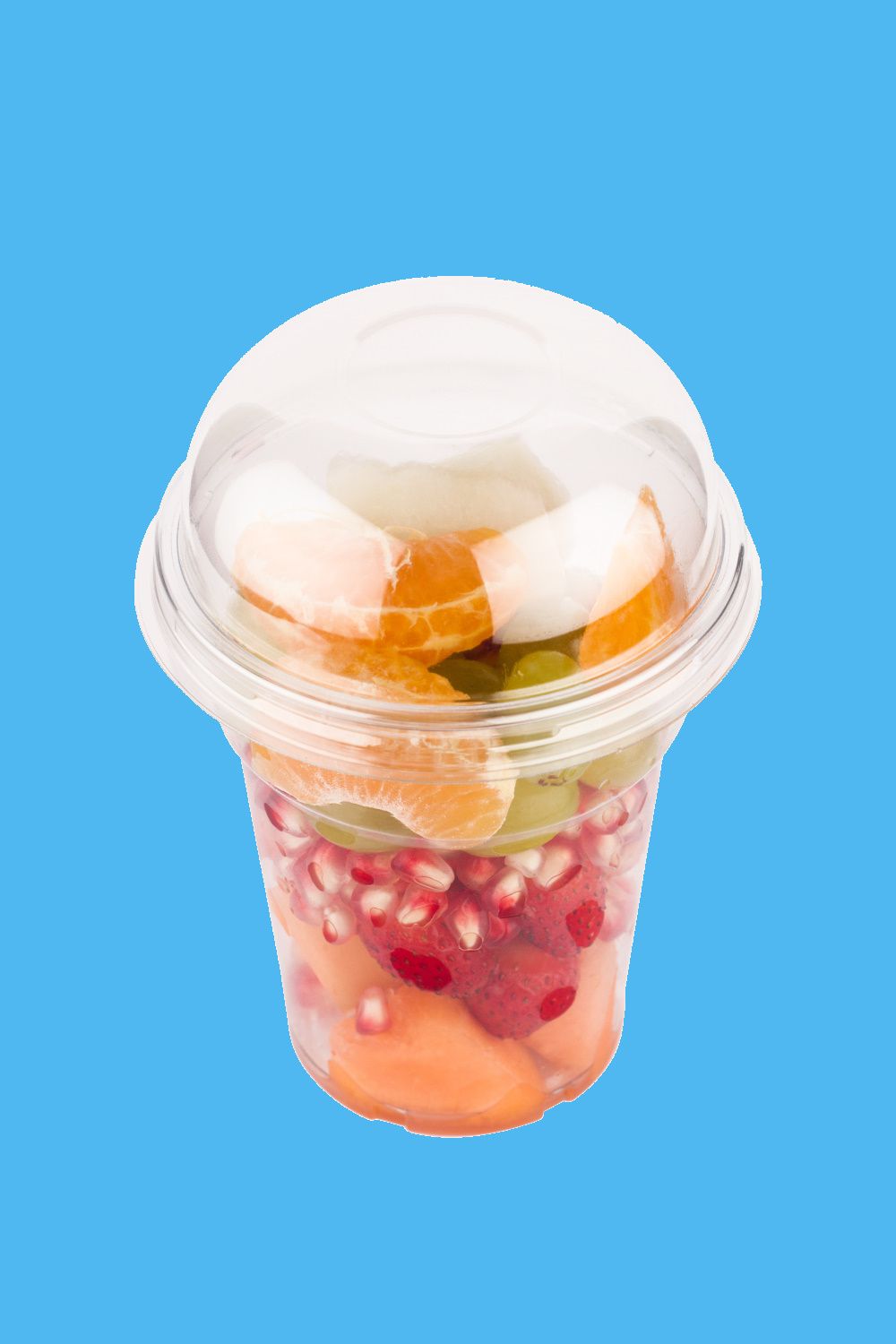 Obstbecher 350ml glasklar inkl. Domdeckel ohne Loch Ø92mm PET ...